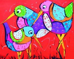 Colorful Birds Art Paint By Numbers - Numeral Paint Kit