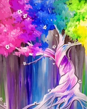 Colorful Tree Art Paint By Numbers - Numeral Paint Kit