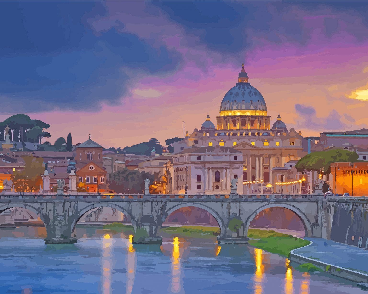 St Peters Basilica Vatican Paint By Numbers - Numeral Paint Kit