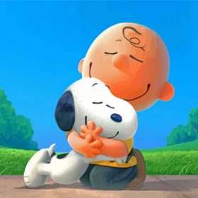 Snoopy And Charlie At Sunset - Paint By Number - Numeral Paint