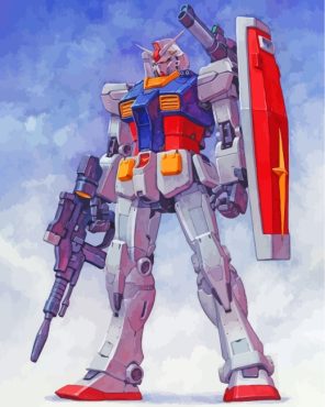 Gundam Robot Art Paint By Numbers - Numeral Paint Kit