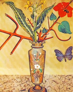 Flowers And Butterfly Joan Miro Paint By Numbers - Numeral Paint Kit