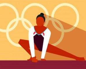 Illustration Gymnast Girl Paint By Numbers - Numeral Paint Kit