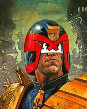 Judge Dredd Illustration Paint By Numbers - Numeral Paint Kit