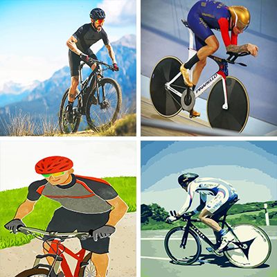 cyclists - Paint by numbers - Numeral Paint