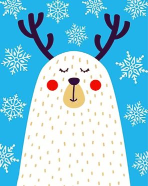 Snowflake Reinder Paint By Numbers - Numeral Paint Kit