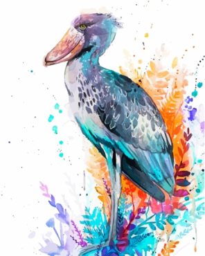 Splatter Shoebill Paint By Numbers - Numeral Paint Kit