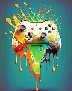 Colorful Game Controller Paint By Numbers - Numeral Paint Kit