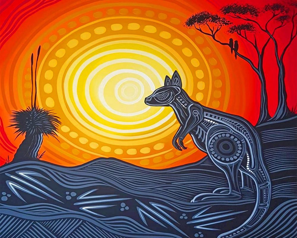 Aboriginal Kangaroo Paint By Numbers - Numeral Paint Kit