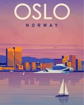 Norway Oslo Poster Paint By Numbers - Numeral Paint Kit