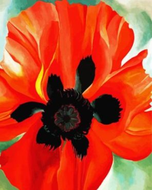 Red Poppy Okeeffe Paint By Numbers - Numeral Paint Kit