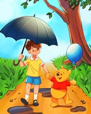 Winnie The Pooh And Christopher Robin Paint By Numbers - Numeral Paint Kit