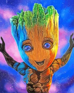 Galaxy Baby Groot Paint By Numbers - Numeral Paint Kit